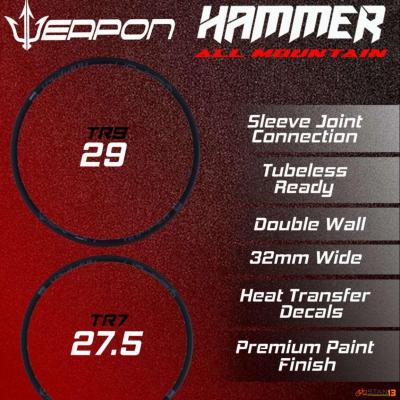 Rim Weapon Hammer TR7 for 27.5 and Hammer TR9 for 29er ALL MOUNTAIN ENDURO RIMS Stan13 Bike Philippines